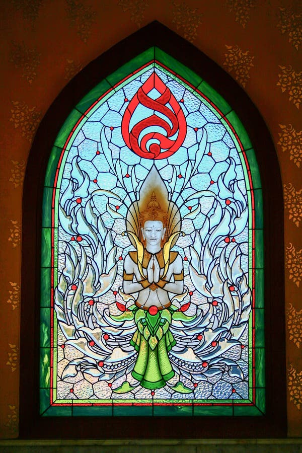 Colored Stained-glass Window Stock Image - Image of stained, indoor ...