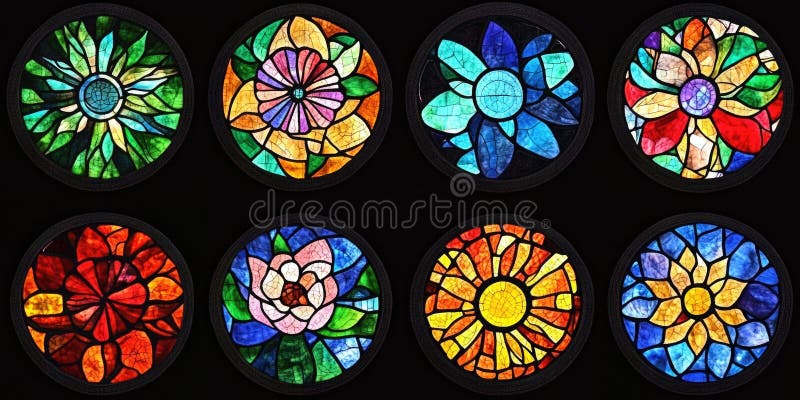 Colored Stained Glass Windows Stock Image - Image of decoration, style ...