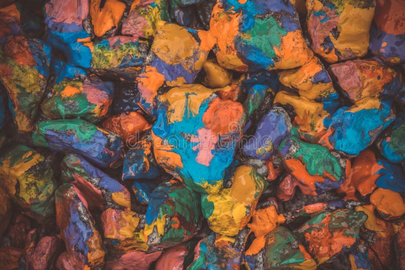 Colored Stains of Paint on the Rocks Filter, Abstract Background Stock ...