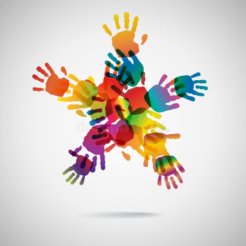 Colored Star from Hand Print Icons Stock Vector - Illustration of hand ... Colored Star from Hand Print Icons Stock Vector - Illustration of hand ...