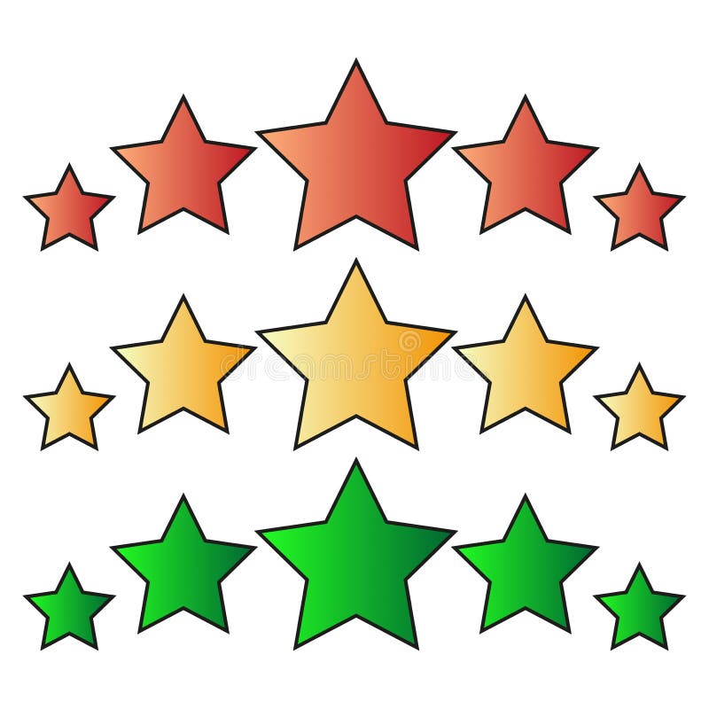 Colored Stars Icons. Vector Illustration Stock Vector - Illustration of ...