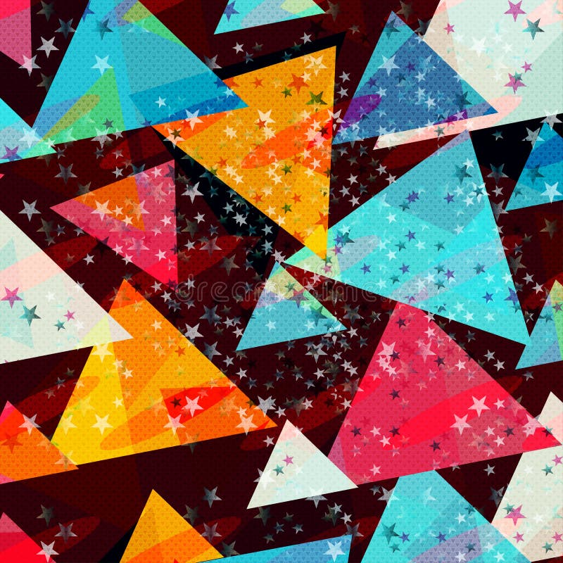 Colored Stars and Triangles Geometric Background for Your Design Stock ...