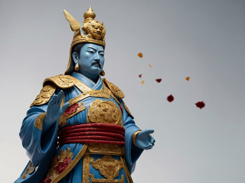Colored Statue of Chinese Emperor on Light Background Stock ...