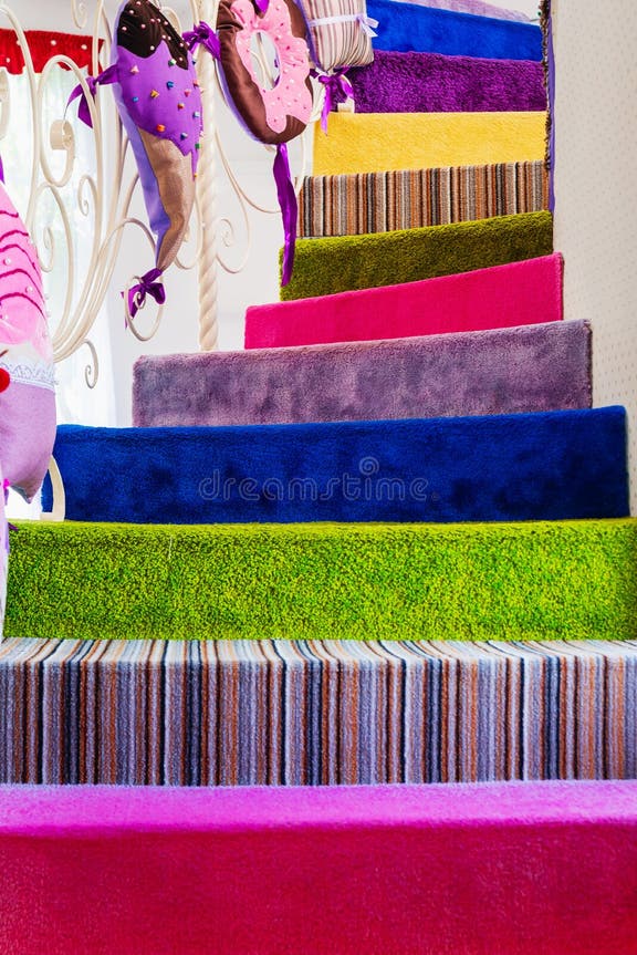Colored steps in the house stock image. Image of style - 196232467