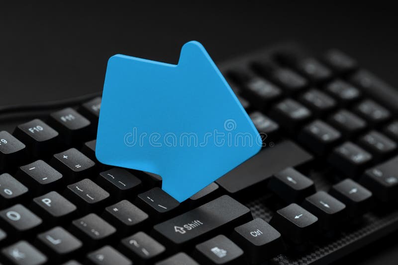 Colored Sticker Lying on Black Keyboard. Important Information Written ...