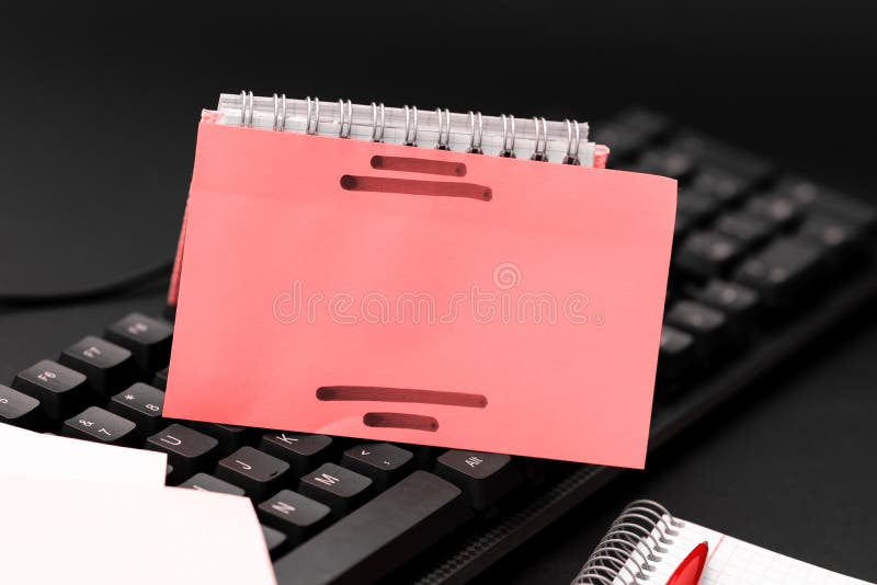 Colored Sticker Lying on Black Keyboard. Important Information Written ...