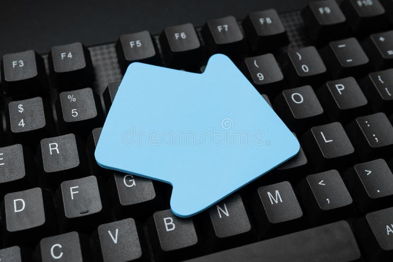 Colored Sticker Lying on Black Keyboard. Important Information Written ...