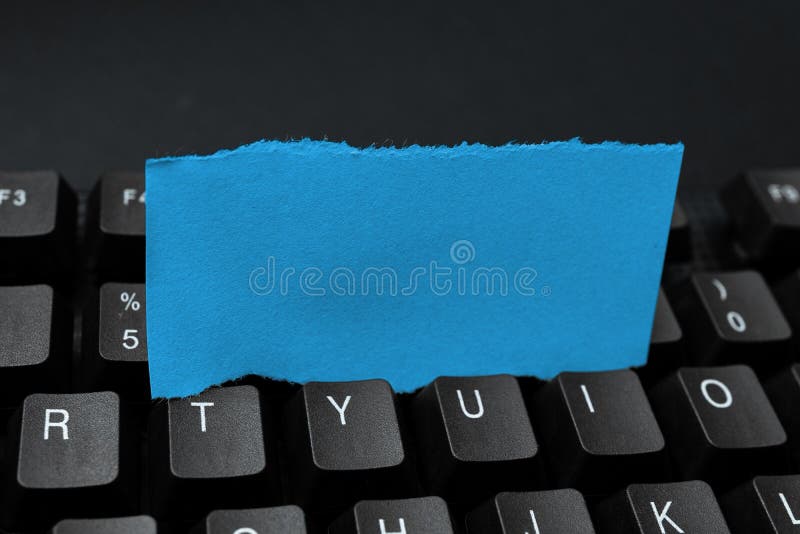 Colored Sticker Lying on Black Keyboard. Important Information Written ...