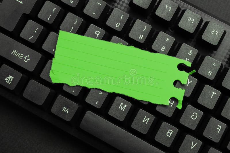 Colored Sticker Lying on Black Keyboard. Important Information Written ...