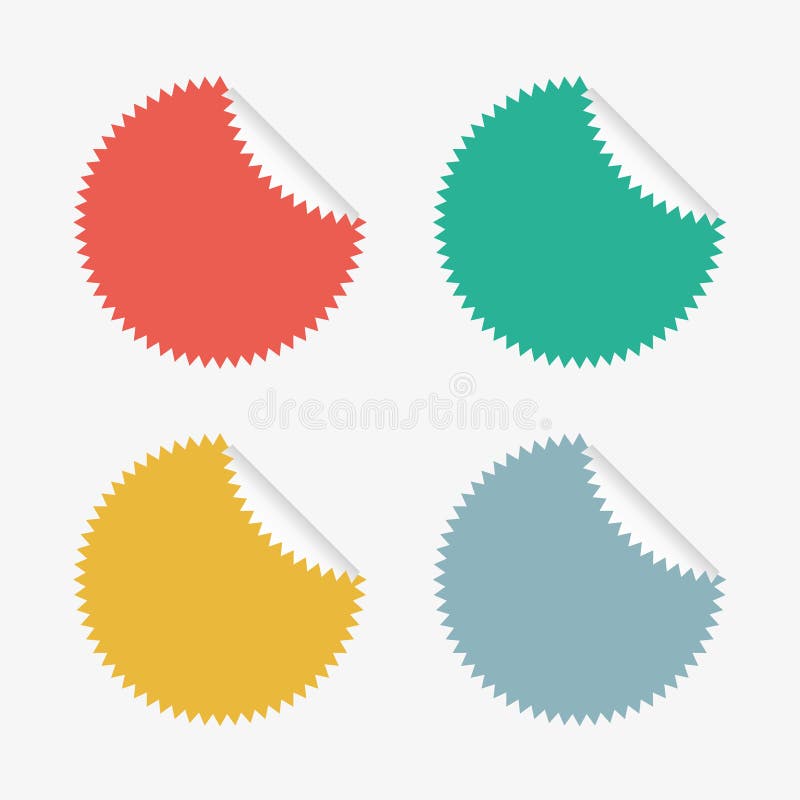 Colored Stickers Set in Vector Stock Illustration - Illustration of ...