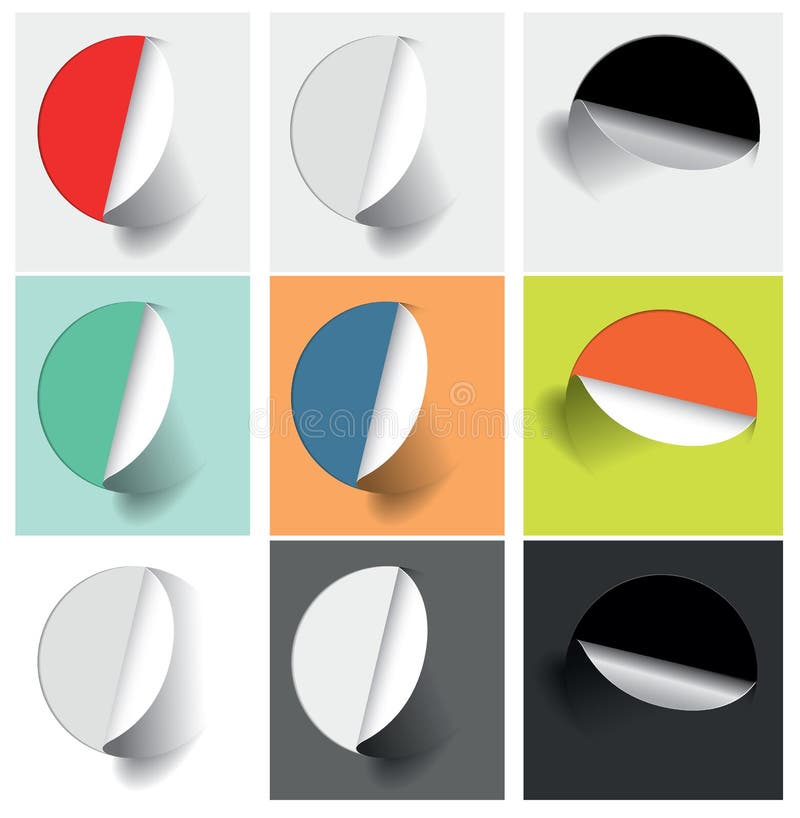 Colored Stickers for Various Options Stock Vector - Illustration of ...