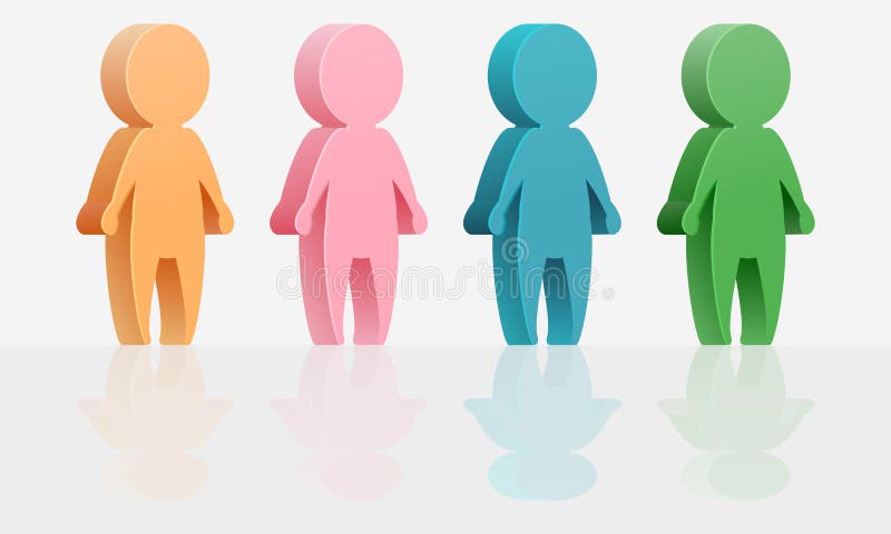 Colored Stickman with Reflection Stock Illustration - Illustration of ...