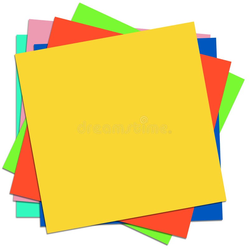 Colored sticky notes stock illustration. Illustration of noticeboard ...