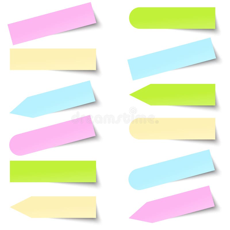 Colored Sticky Notes Collection Stock Vector - Illustration of ...