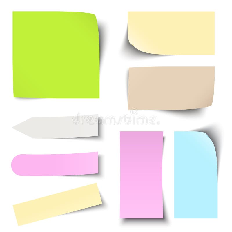Colored Sticky Notes Collection Stock Vector - Illustration of label ...