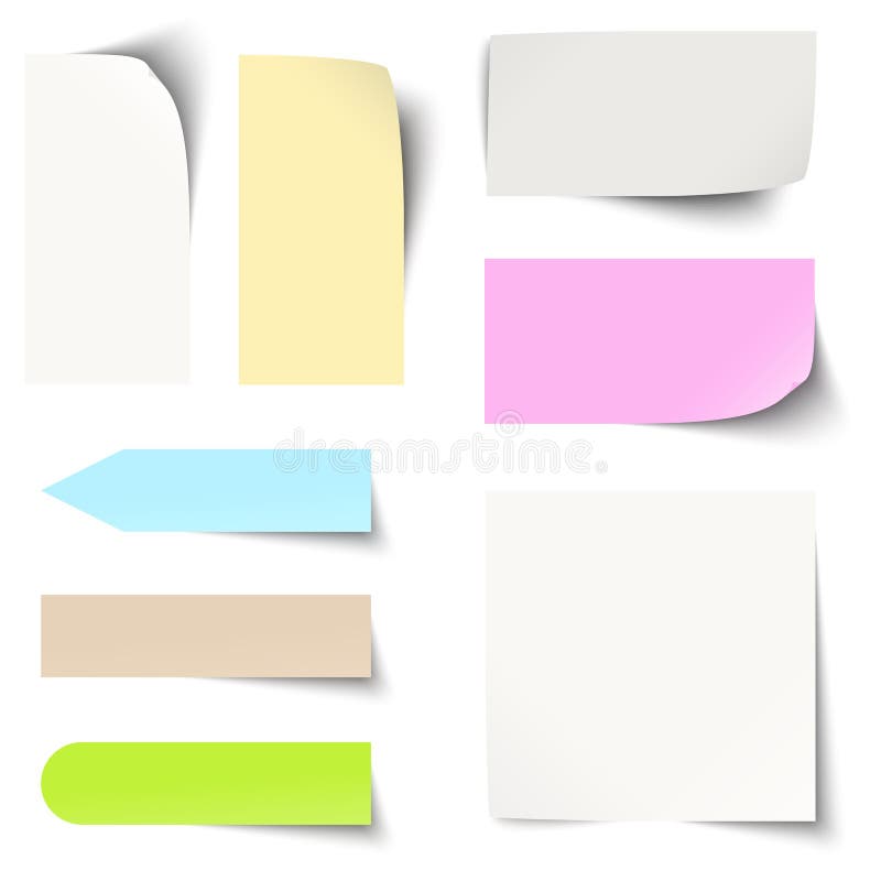 Colored Sticky Notes Collection Stock Vector - Illustration of copy ...