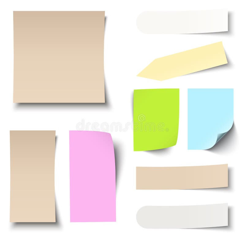 Colored Sticky Notes Collection Stock Vector - Illustration of blank ...