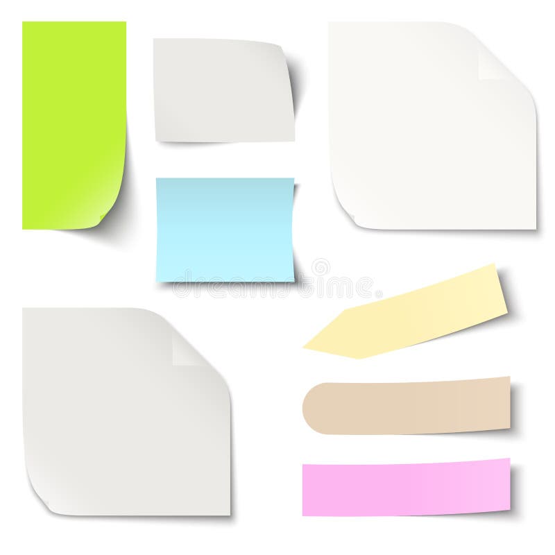 Colored Sticky Notes Collection Stock Vector - Illustration of desk ...