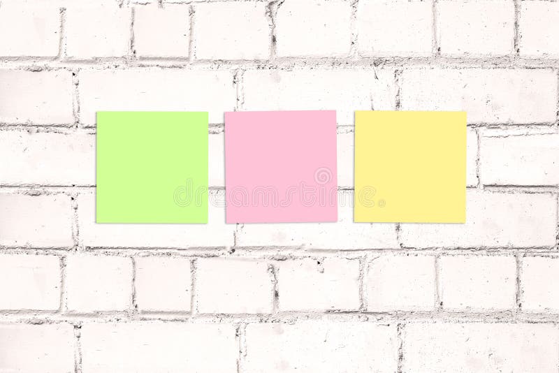 Colored Sticky Notes on the Wall Stock Image - Image of sheet ...