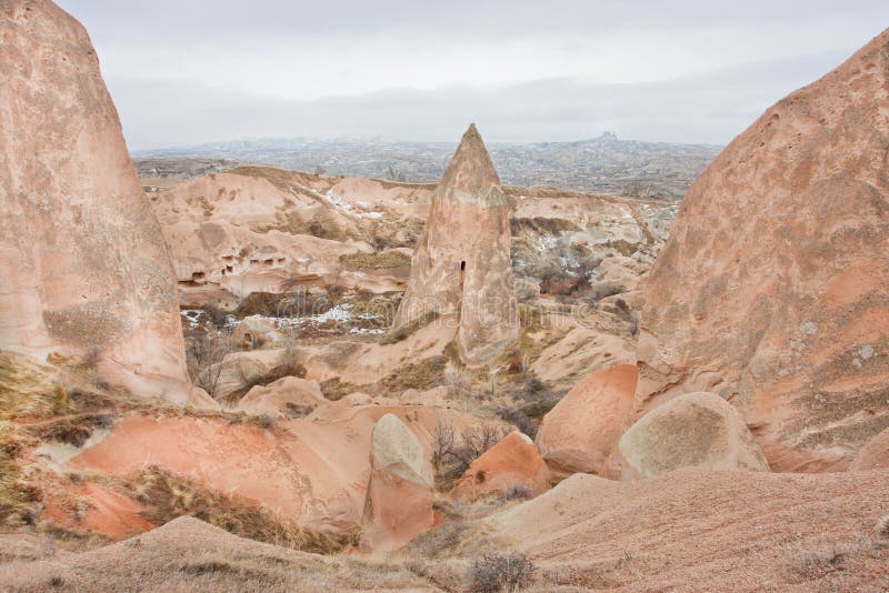 Colored Stone Formations Yellow and Red Colors in Valley Stock Photo ...