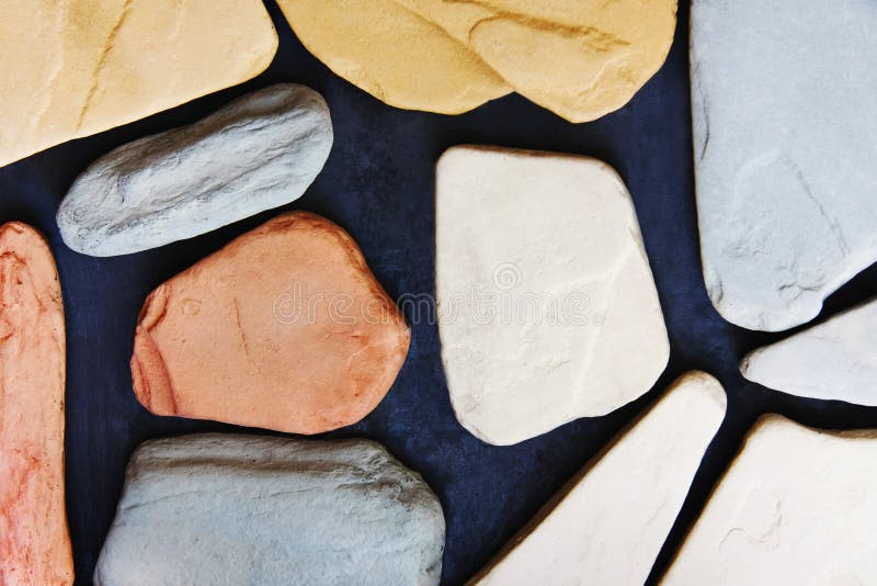 Colored Stone Wall Made of Decorative Cobblestones Stock Image - Image ...