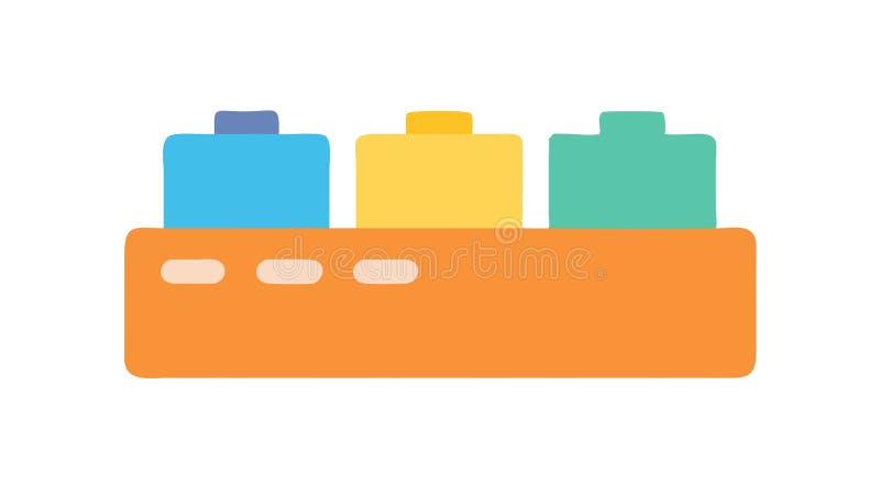 Colored Storage Bins Icon Flat Vector, Organization Container Sorting ...