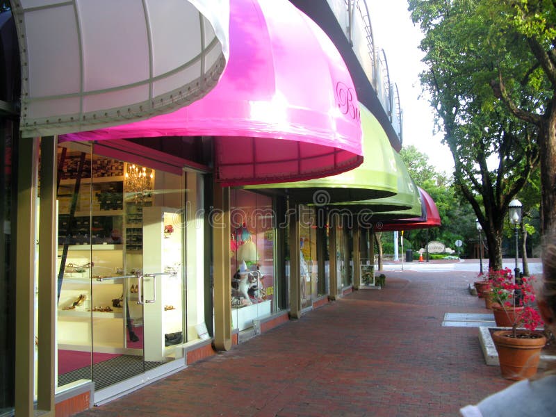 Colored Stores in Coconut Grove in Florida Editorial Image - Image of ...