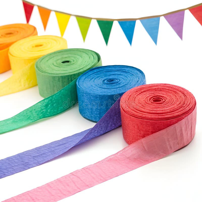 Colored Streamers stock illustration. Illustration of celebration ...