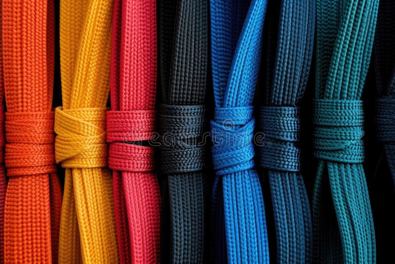 Colored Strength Textile Tapes. Woven Rope Made of Nylon or Polyester ...