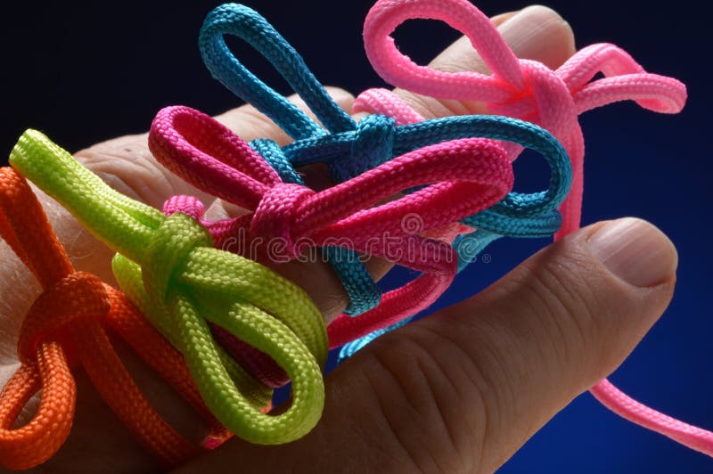 Colored String Tied Around a Finger Stock Photo - Image of tied, finger ...
