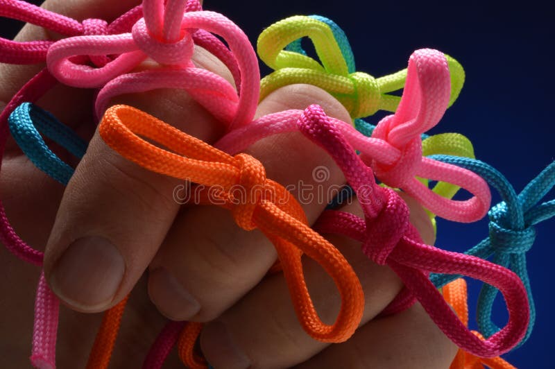 Colored String Tied Around a Finger Stock Photo - Image of yellow ...