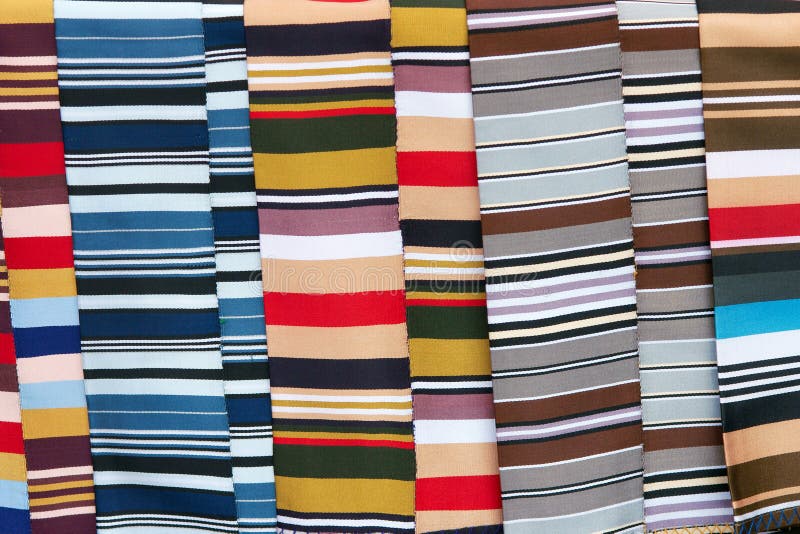 Textured Striped Cotton Fabric Swatch Stock Photo - Image of edge ...