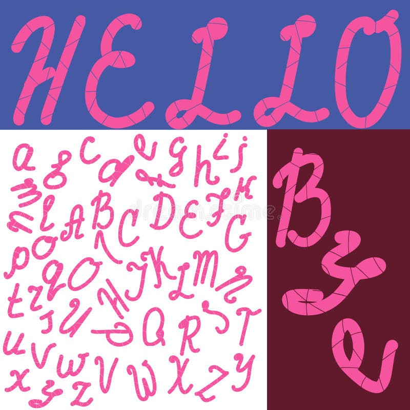 Striped Letters Alphabet Set Stock Vector - Illustration of letter ...