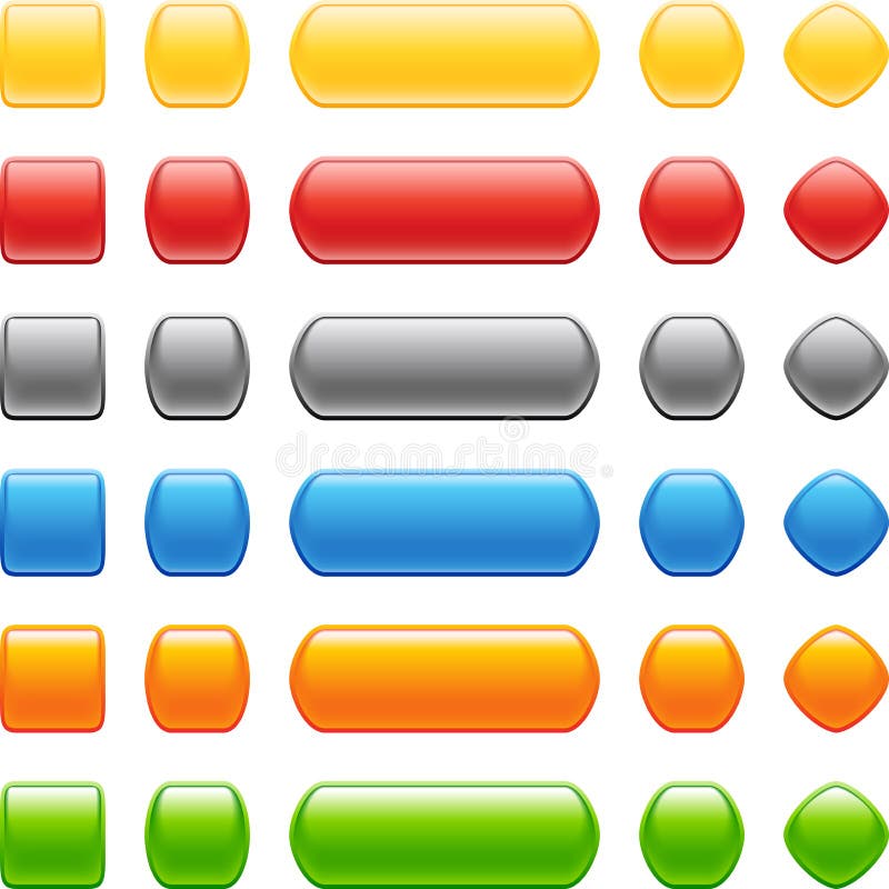 Colored Style Button Set stock vector. Illustration of blue - 21274043