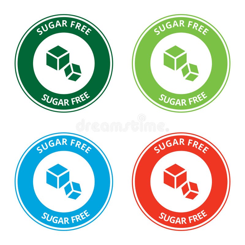 Colored Sugar Free Labels on a White Background Stock Vector ...