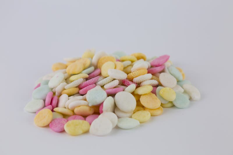 Colored Sugar Sweets Rose White with Jar Stock Image - Image of mixed ...