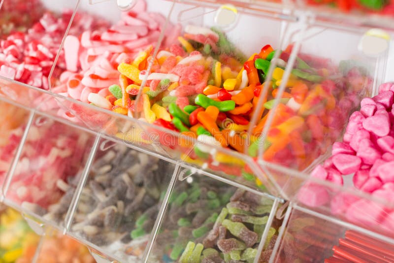 Colored Sweets on the Store Shelves Stock Photo - Image of delicious ...