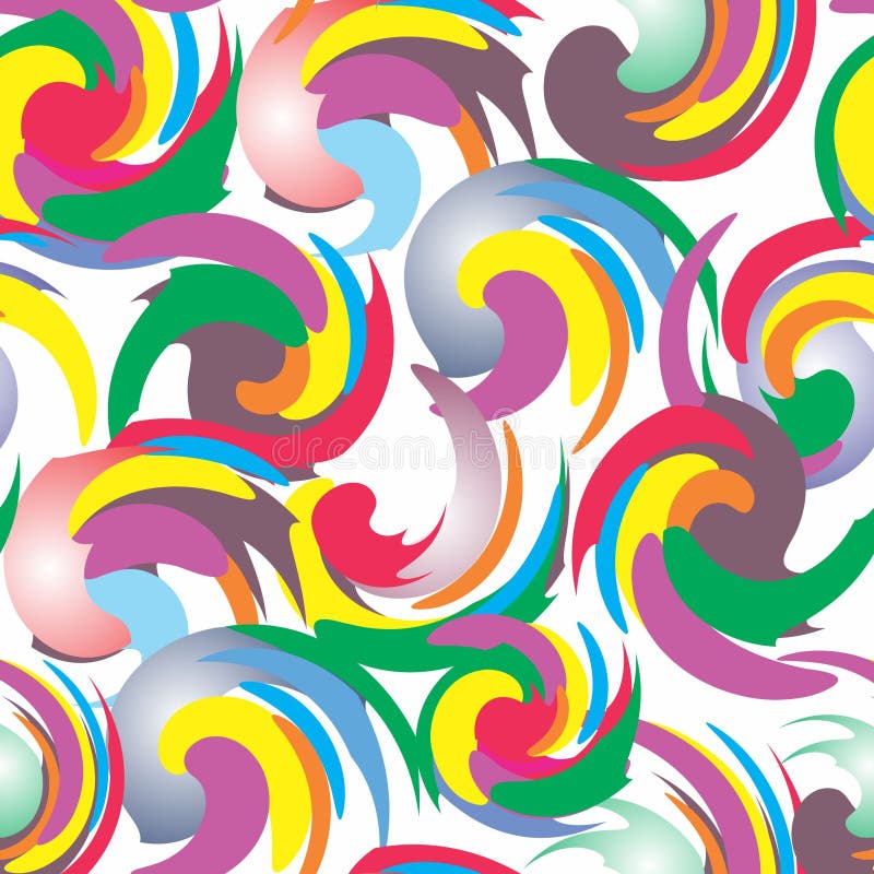 Colored Swirl Seamless Pattern Background Wallpaper Brush Stroke Basic ...