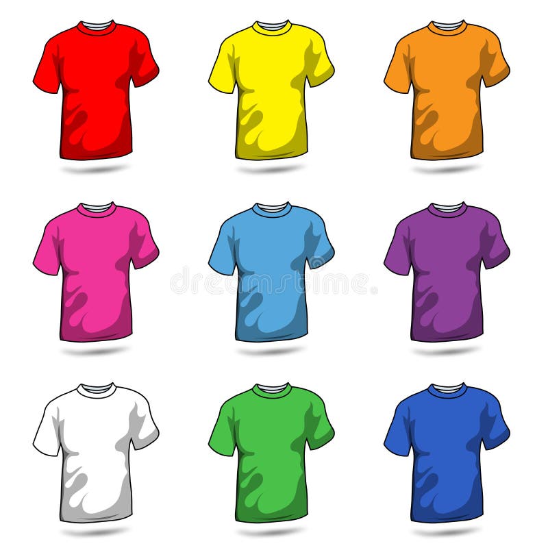 Colored T-shirt Collection stock vector. Illustration of textile - 27923372