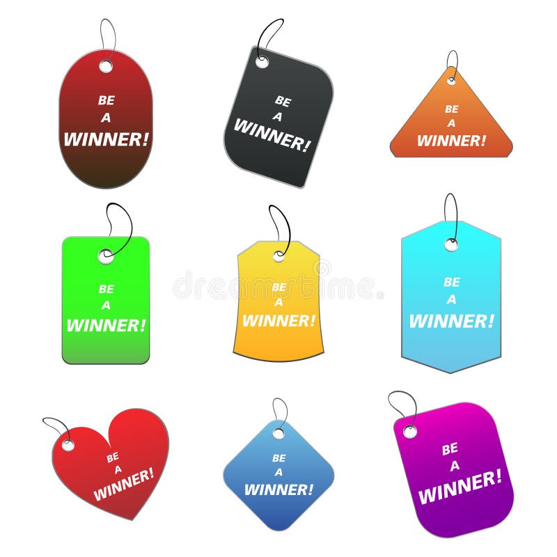 Colored Tags - Be a Winner 2 Stock Vector - Illustration of check ...