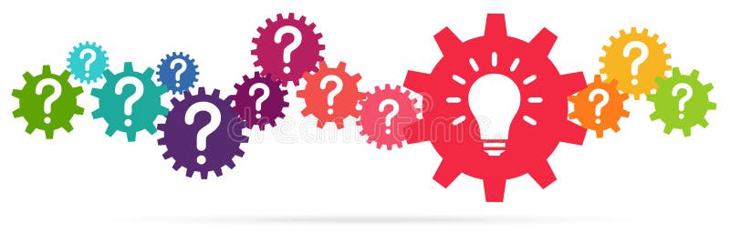 Colored Team Work Gears with Light Bulb Idea Stock Vector ...