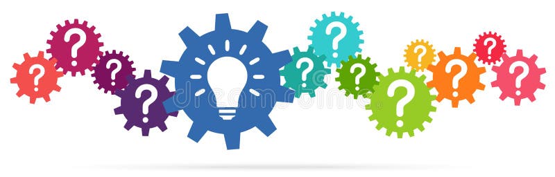 Colored Team Work Gears with Light Bulb Idea Stock Vector ...