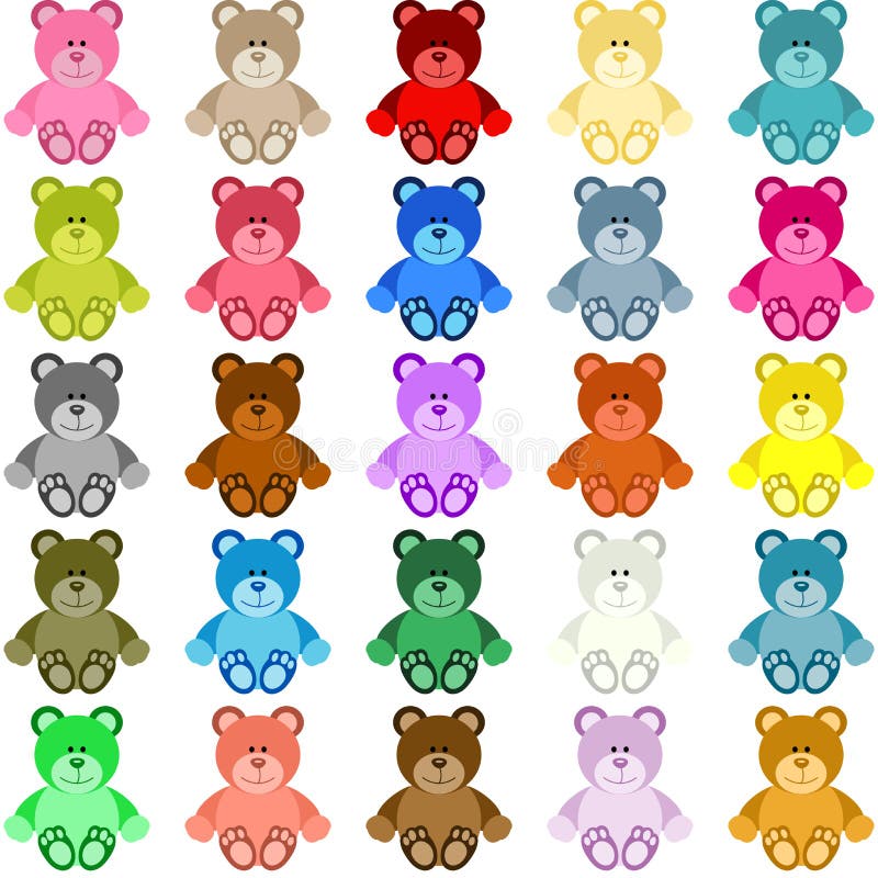 Colored Teddy Bear stock vector. Illustration of vector - 44925160