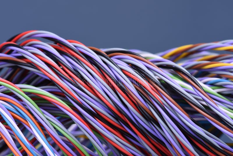 Colored Telecommunications Cables Stock Image - Image of cord, connect ...