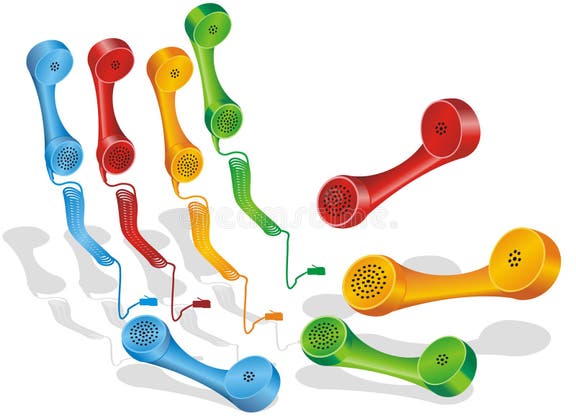 Colored Telephones stock vector. Illustration of artwork - 9050612