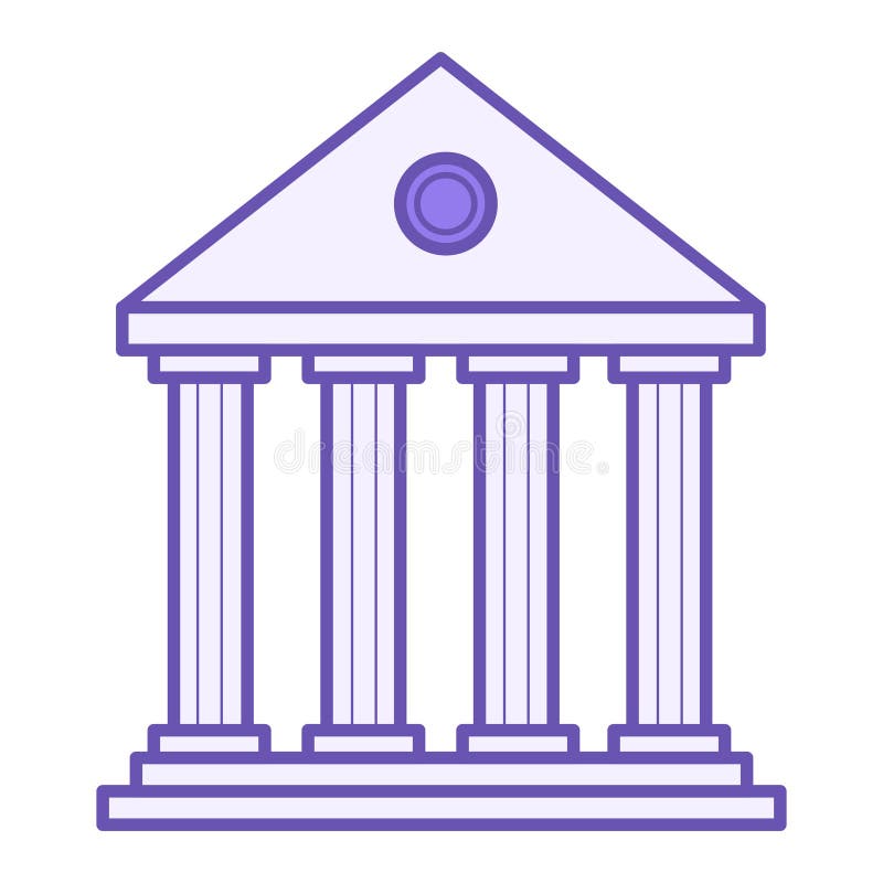 Colored Temple Icon. stock vector. Illustration of greek - 314680961