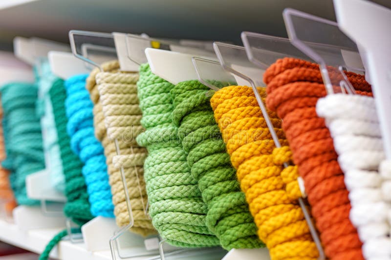 Colored Textile Fabric Round Cords for Clothes or Shoes Stock Image ...