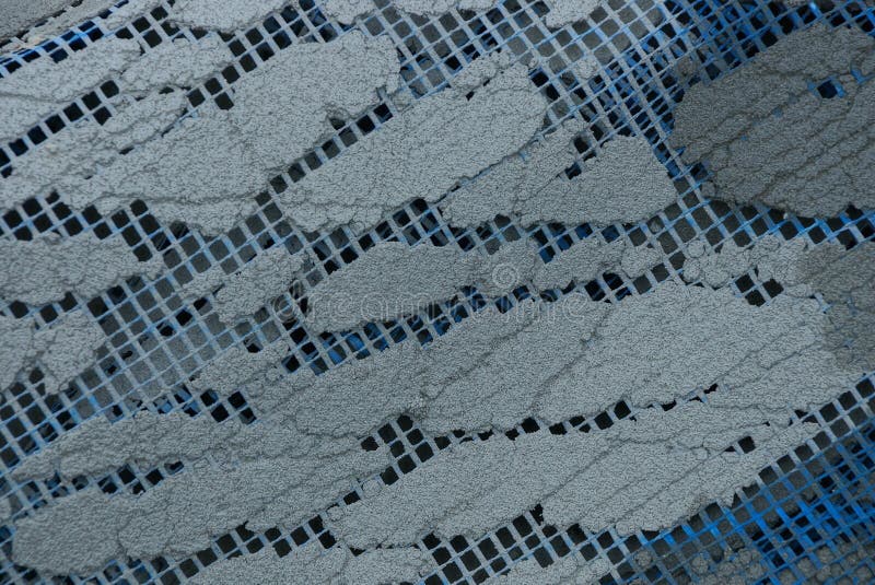 Colored Texture of Blue Plastic Mesh and Pieces of Gray Concrete Stock ...