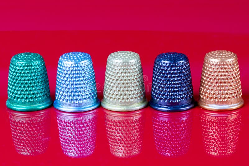 Colored Thimbles stock image. Image of handicraft, mastership - 30032975