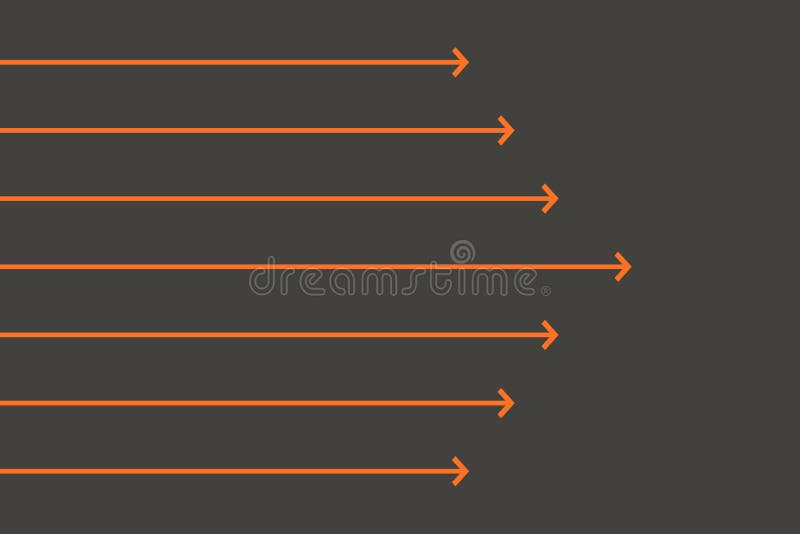 Colored Thin Arrows Pointing To the Right on a Gray Background ...